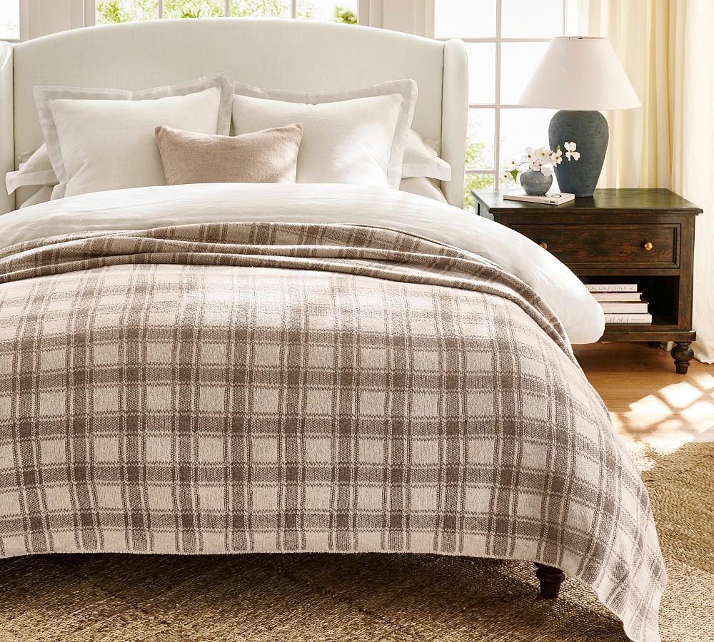 Heathered Check Blanket | Pottery Barn