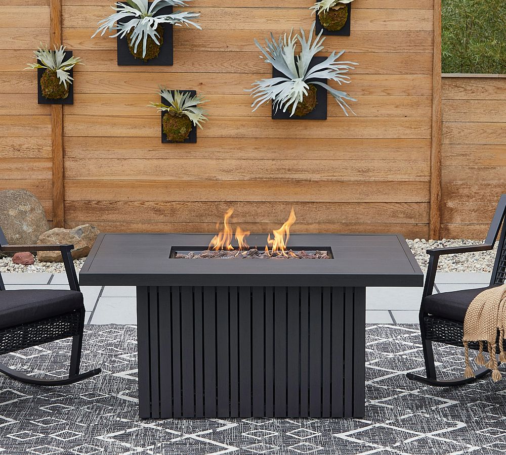 Everest Metal Rectangular Propane Fire Pit Table (52") | Pottery Barn