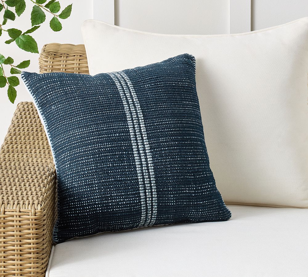 Miles Striped Outdoor Pillow | Pottery Barn