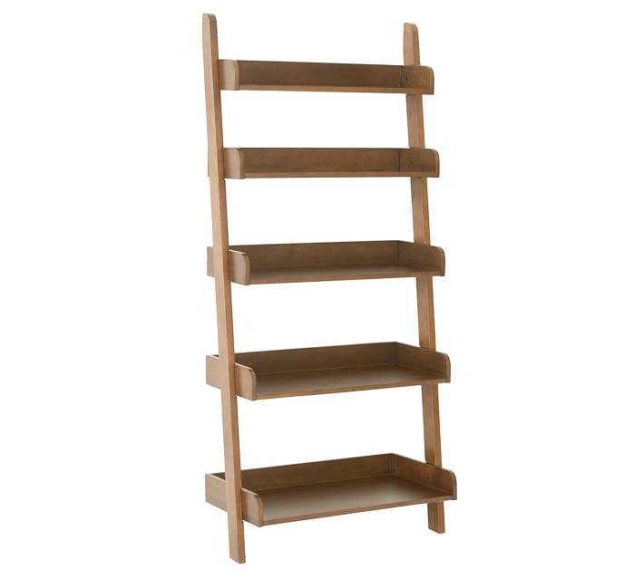 Leaning shelf store