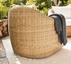 Gideon Wicker Swivel Outdoor Lounge Chair | Pottery Barn