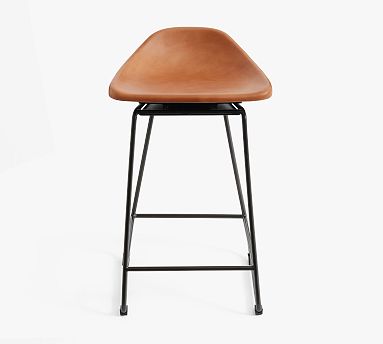 Brenner Leather Swivel Counter Stool Pottery Barn