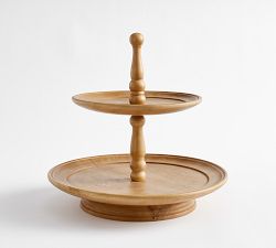 Turned Wood Tiered Stand | Pottery Barn