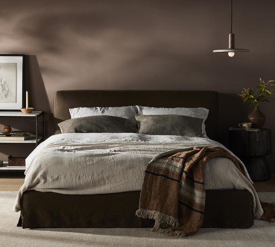 Pottery barn slipcovered headboard store