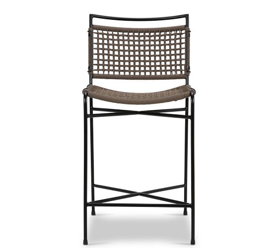 Perkins Metal & Rope Outdoor Stool | Pottery Barn