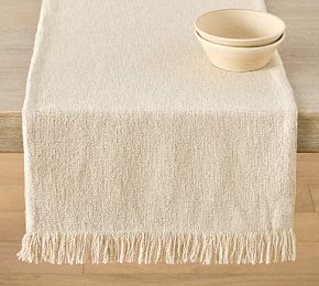 Boucle Cotton Table Runner | Pottery Barn