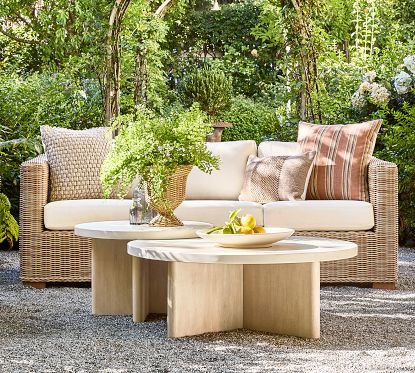 Pottery barn wicker coffee table store