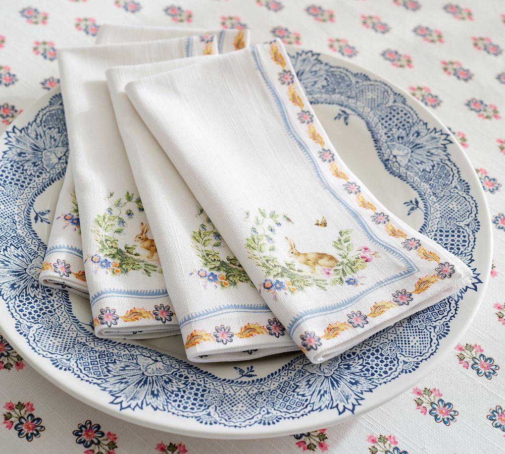 Botanical Bunny Cotton Napkins - Set of 4 | Pottery Barn