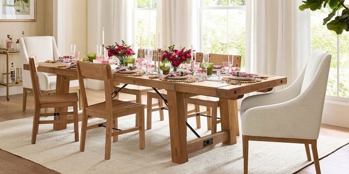 Pottery barn dining table with bench store