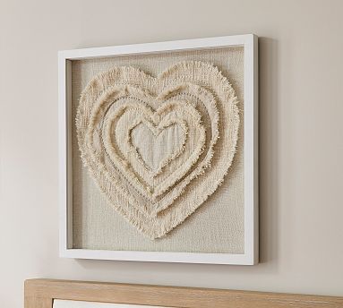 Ivory Applique Heart Wall Art | Pottery Barn