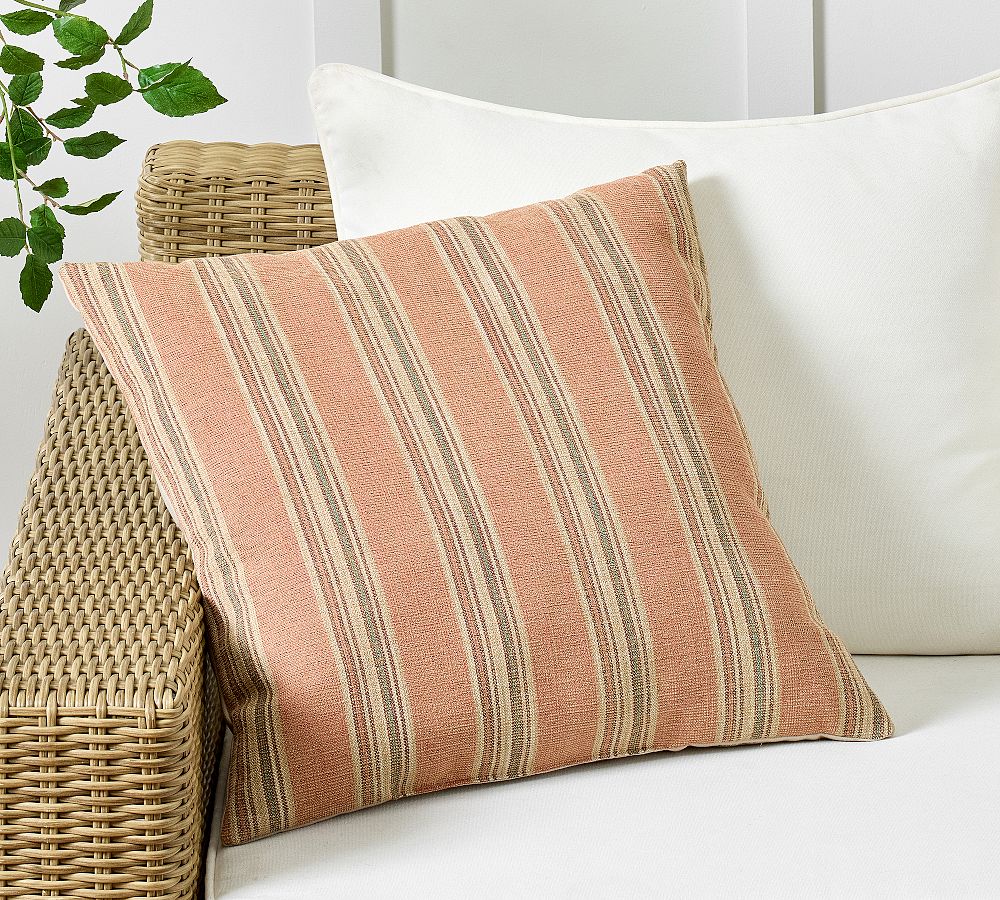 Oberlin Striped Outdoor Pillow - Stylish Comfort | Pottery Barn