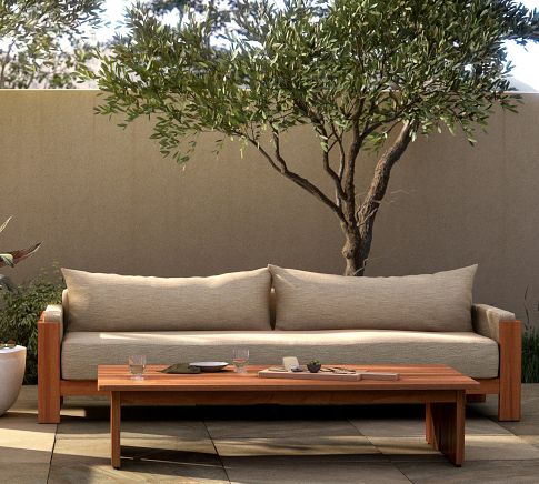 Dawn Teak Outdoor Sofa 106 Pottery Barn