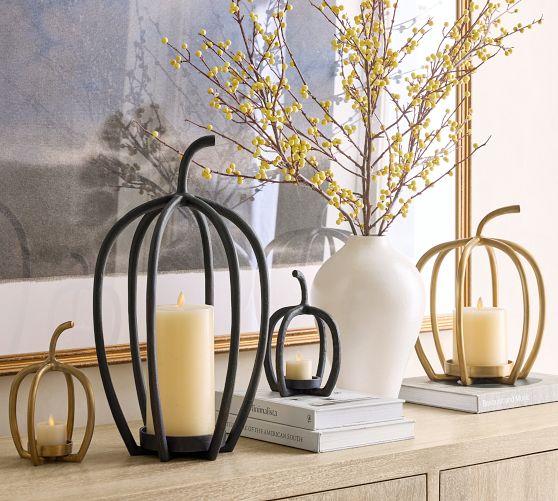 Pumpkin candle holder store