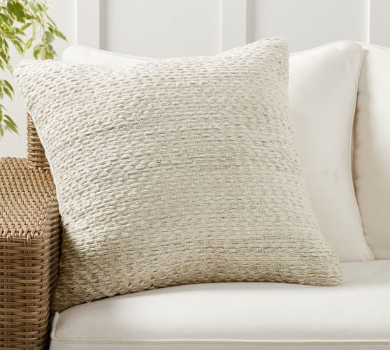 Seascape Outdoor Textured Pillow | Pottery Barn