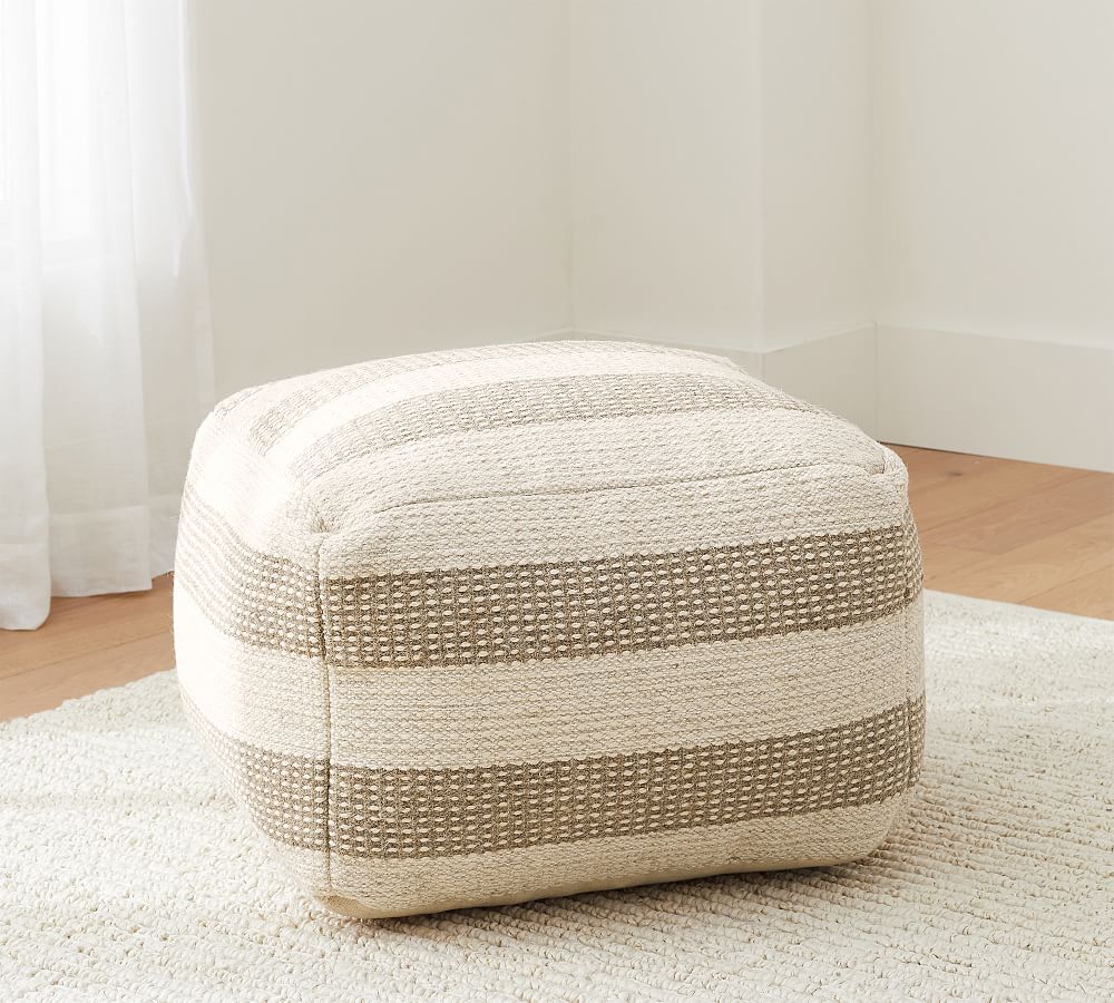 Armond Striped Pouf | Pottery Barn