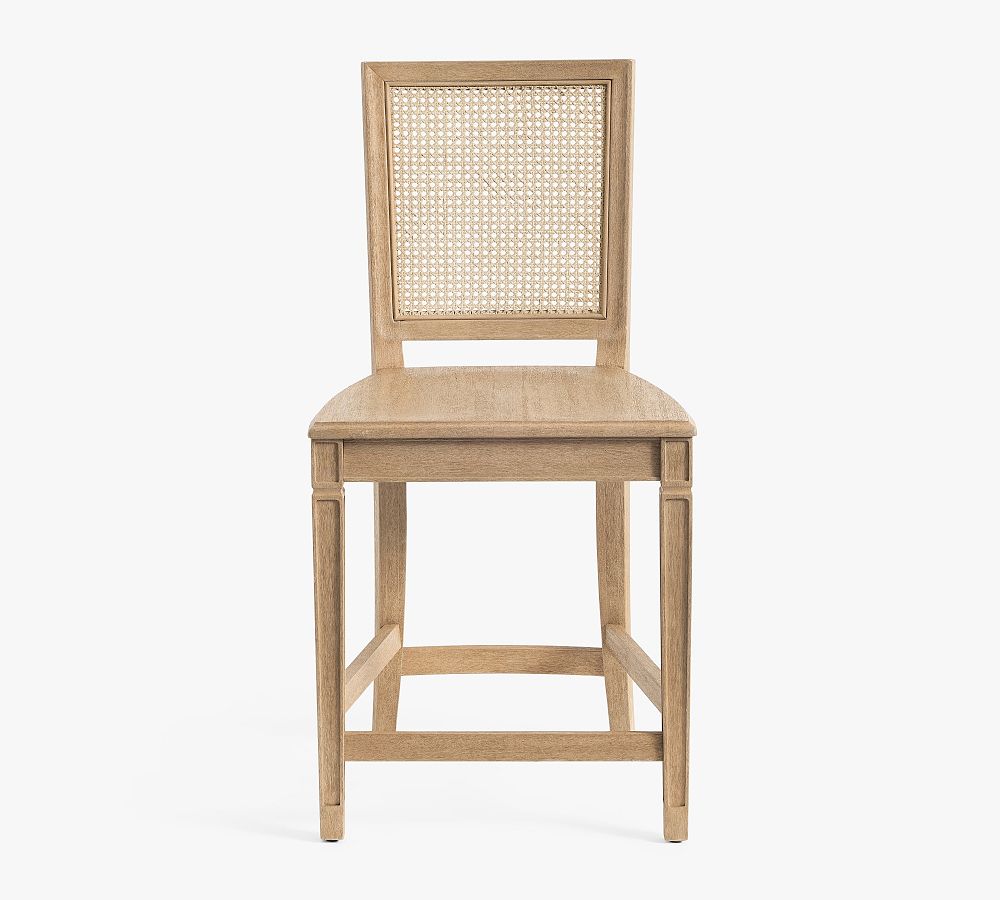 Sausalito Cane Square Back Stool | Pottery Barn