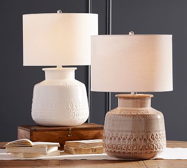 Emma Ceramic Round Table Lamp (20") | Pottery Barn