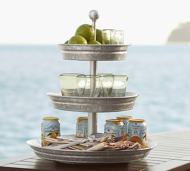 Galvanized Metal Three Tiered Stand | Pottery Barn