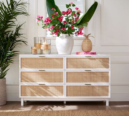 White cane drawers store