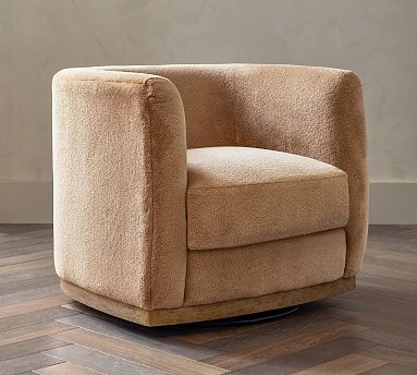 Danton Wood Base Swivel Chair Pottery Barn