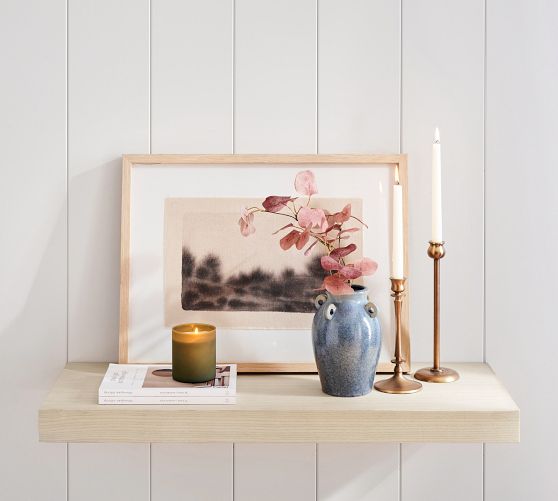 Pottery barn rustic wood shelf store