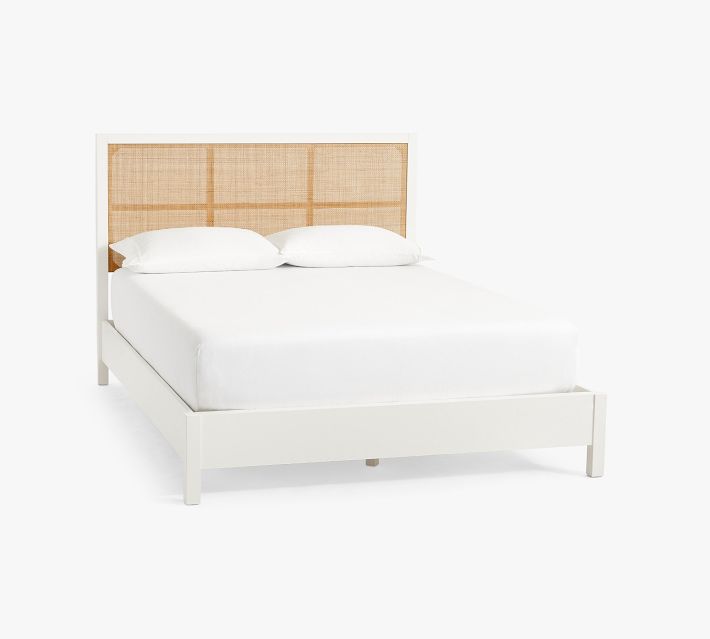 Westly Cane Bed Queen Chalk White Pottery Barn
