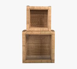 Cane Lidded Boxes - Set of 2 | Pottery Barn