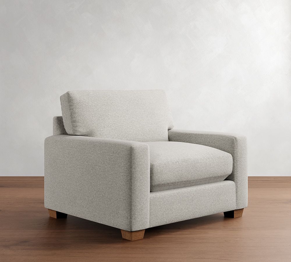 PB Comfort Modern Square Arm Chair and a Half | Pottery Barn