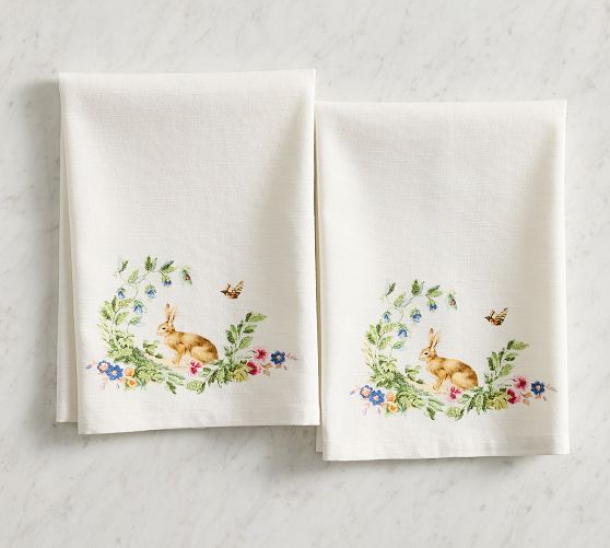Botanical Bunny Guest Towel - Set of 2 | Pottery Barn