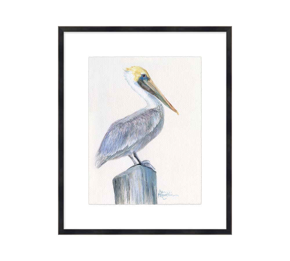 Pelican at Pier Framed Print | Pottery Barn