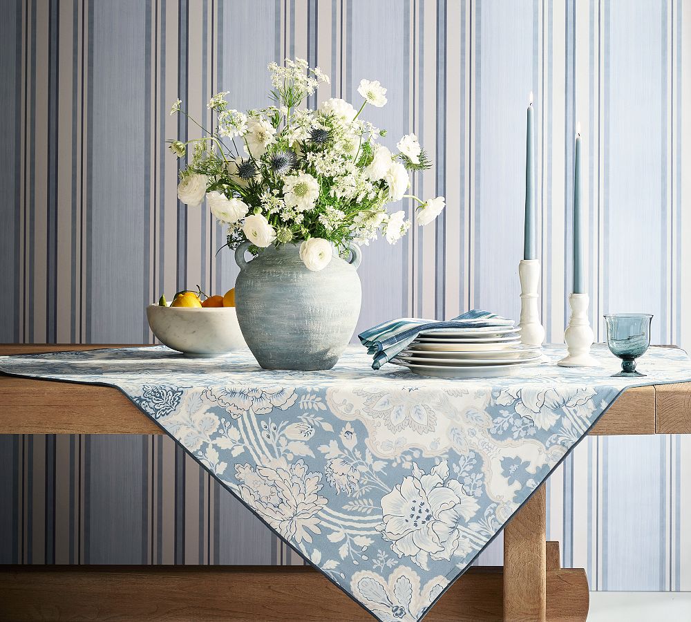 Kravet Arboretum Cotton/Linen Table Throw | Pottery Barn