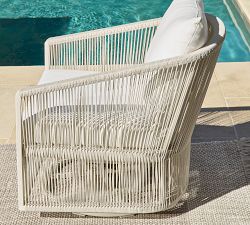 Lakewood Rope Swivel Outdoor Lounge Chair | Pottery Barn