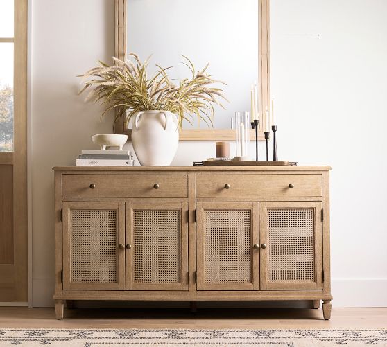 Sausalito Cane Buffet (66") | Pottery Barn