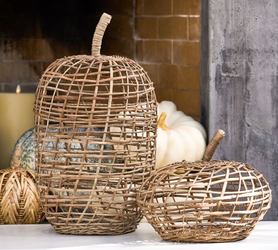 Handwoven Wicker Pumpkins | Pottery Barn