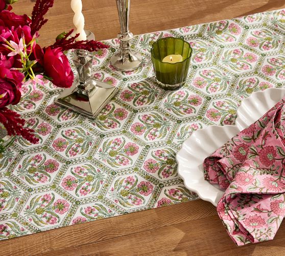 Lattice Cotton Table Runner - Elegant Dining Decor | Pottery Barn