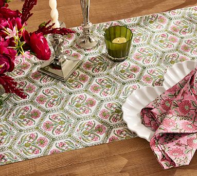 Lattice Cotton Table Runner - Elegant Dining Decor | Pottery Barn