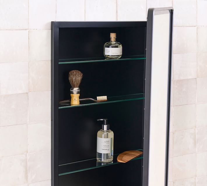 Pottery barn vintage rounded rectangular recessed medicine cabinet store