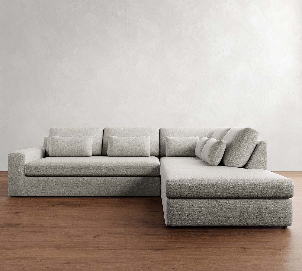 Big Sur Square Arm Deep Seat Slipcovered Return Bumper Sectional (121 ...