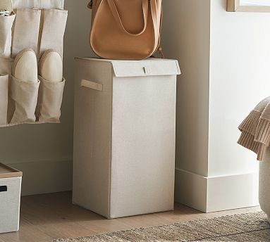 Linen Collapsible Laundry Basket | Pottery Barn