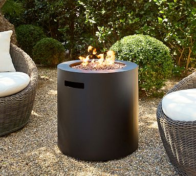 Burrows Steel Round Propane Fire Pit Table with Lid Cover (24 ...