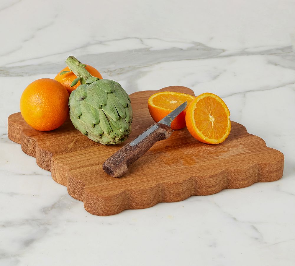 Handcrafted Square Scalloped Cutting Board, Medium | Pottery Barn