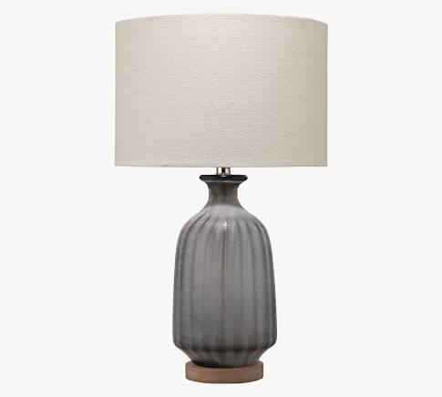 Corvair Textured Glass 25.5 Table Lamp Gray Pottery Barn