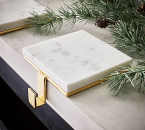 Marble Stocking Holder - Elegant Holiday Decor | Pottery Barn