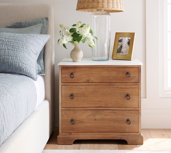 Marble Nightstands Bedside Tables Pottery Barn