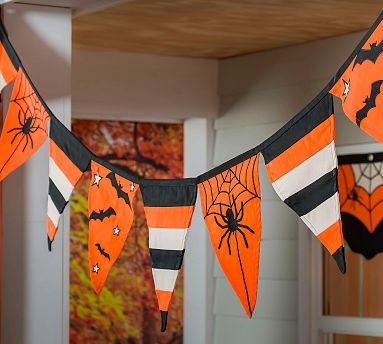 Halloween Spider Web Pennant Flags | Pottery Barn