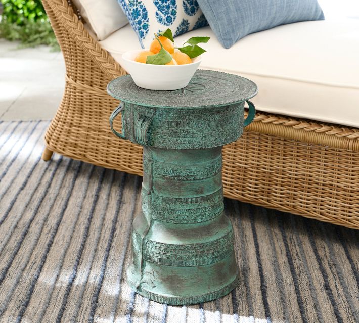 Frog Drum Metal Outdoor Side Tables 12 25