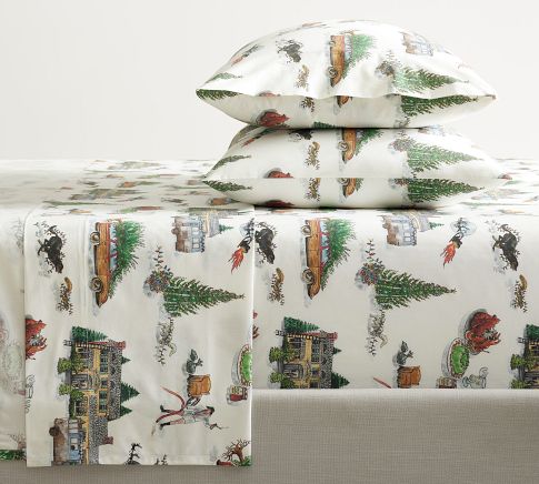 National Lampoon s Christmas Vacation Percale Sheet Set Pottery Barn
