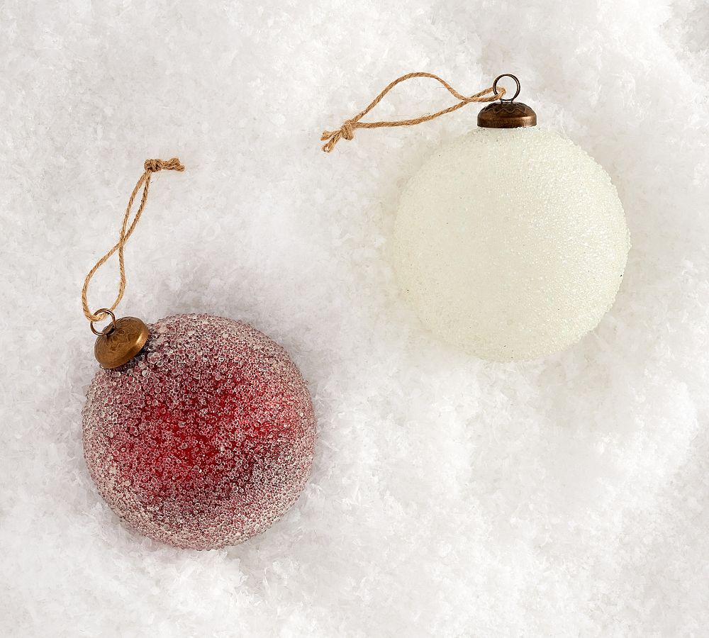 Caviar Crusted Ornaments - Elegant Holiday Decor | Pottery Barn