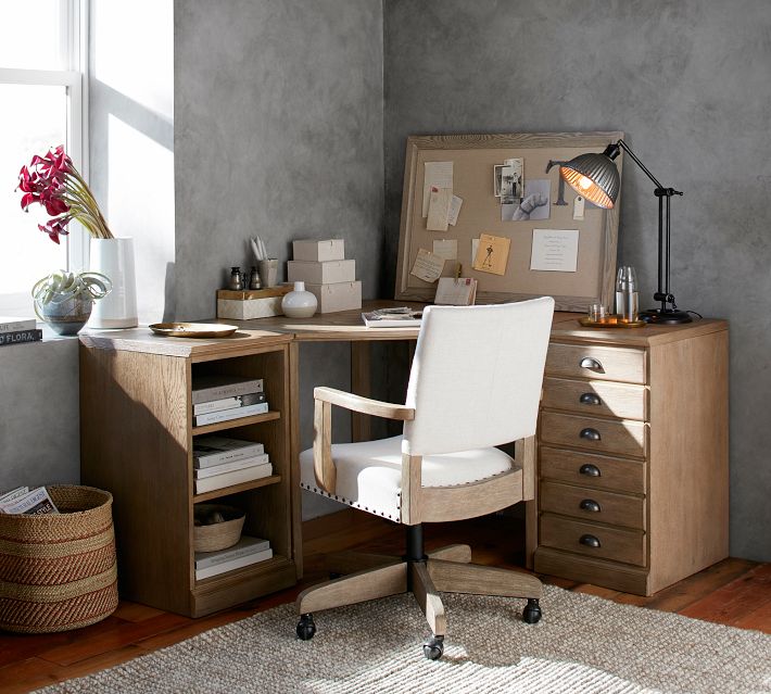 Printer s Corner Desk 88.5 Pottery Barn