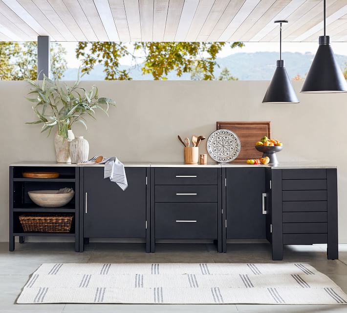 Malibu Metal Outdoor Kitchen 3 Drawer Single Door Cabinet 28